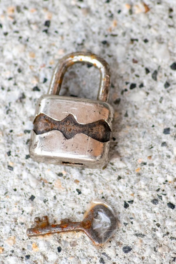 Small Safety Lock with Key or Security Lock with Key Shows Rusty ...