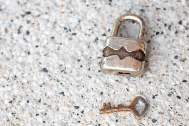 Small Safety Lock with Key or Security Lock with Key Shows Rusty ...