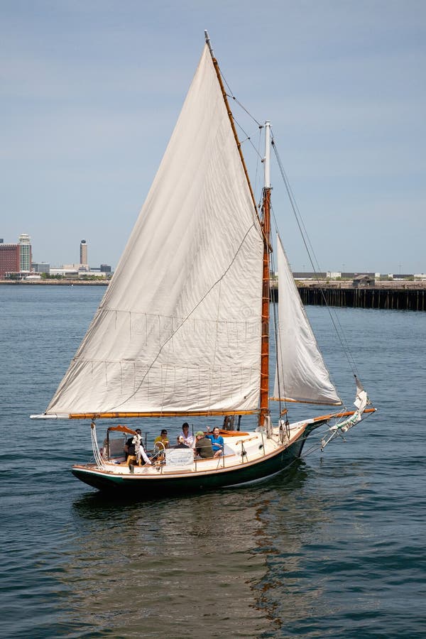 Small sail boat sailing editorial stock image. Image of boston - 35495759