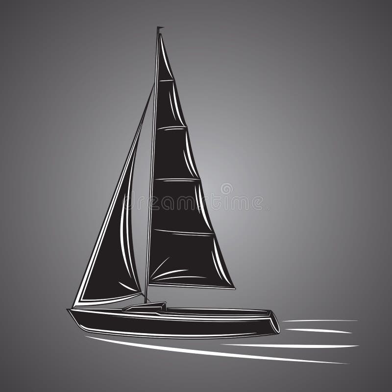 Sail Boat Black White Stock Illustrations – 10,686 Sail Boat Black ...