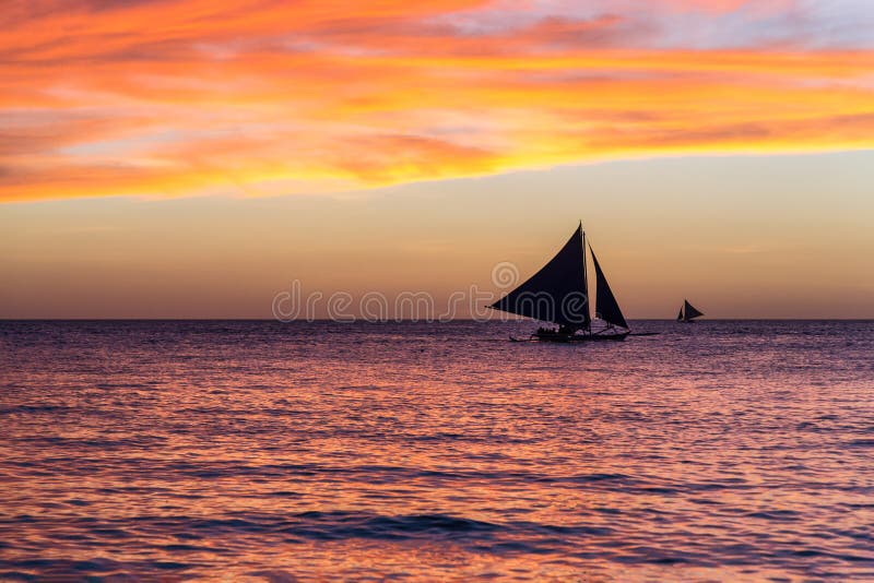 Small Sailing Boats At The Sunset Stock Photo - Image of coast, sailing ...