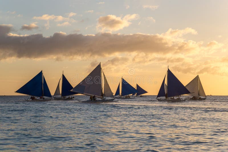 Small Sailing Boats at the Sunset Stock Photo - Image of beauty ...