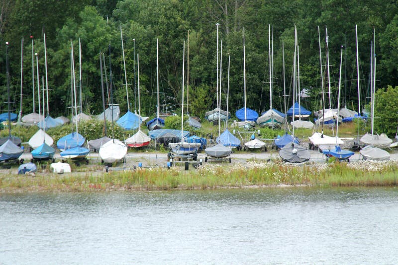 Small Sailing Dinghys. stock photo. Image of store, transportation ...