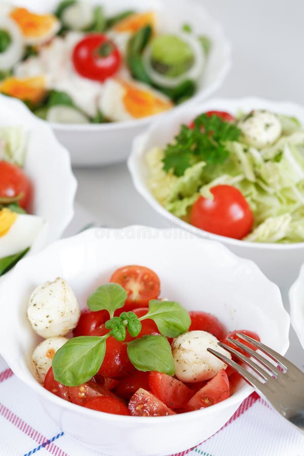Small salads stock image. Image of table, starter, cheese - 2970517