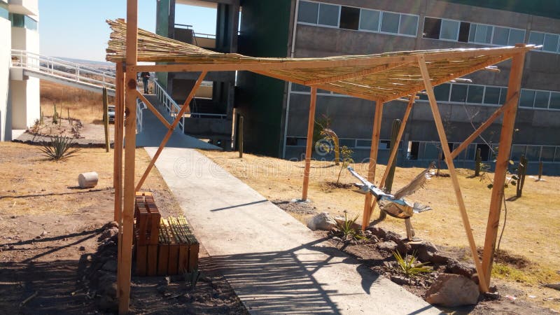 Nice Terrace Built with Natural Materials Stock Image - Image of simple ...