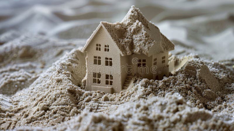 A Small Sand House Sits on a Bed Stock Photo - Image of cozy, sleep ...