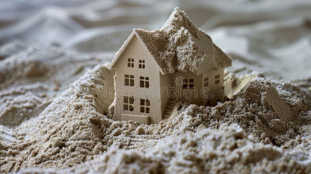 A Small Sand House Sits on a Bed Stock Photo - Image of cozy, sleep ...