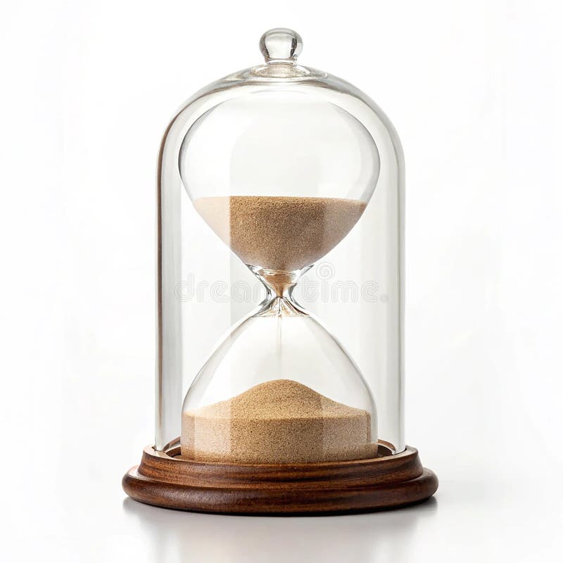 Small Sand Timer in Glass Dome on White Background Stock Illustration ...