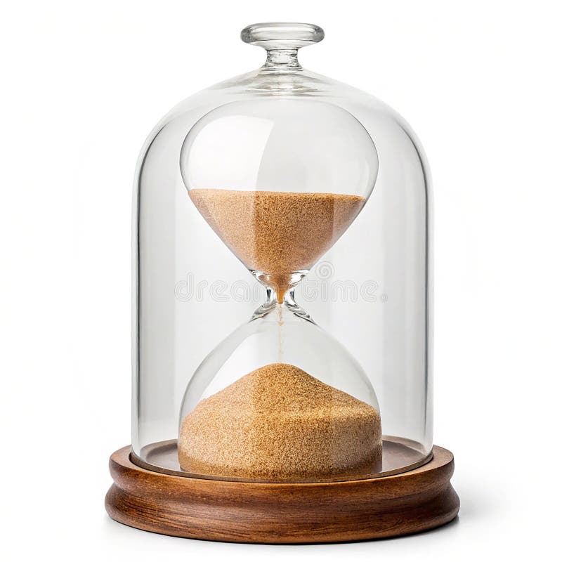 Small Sand Timer in Glass Dome on White Background Stock Illustration ...