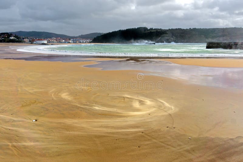 Small sandstorm on beach stock image. Image of sandspout - 39194737
