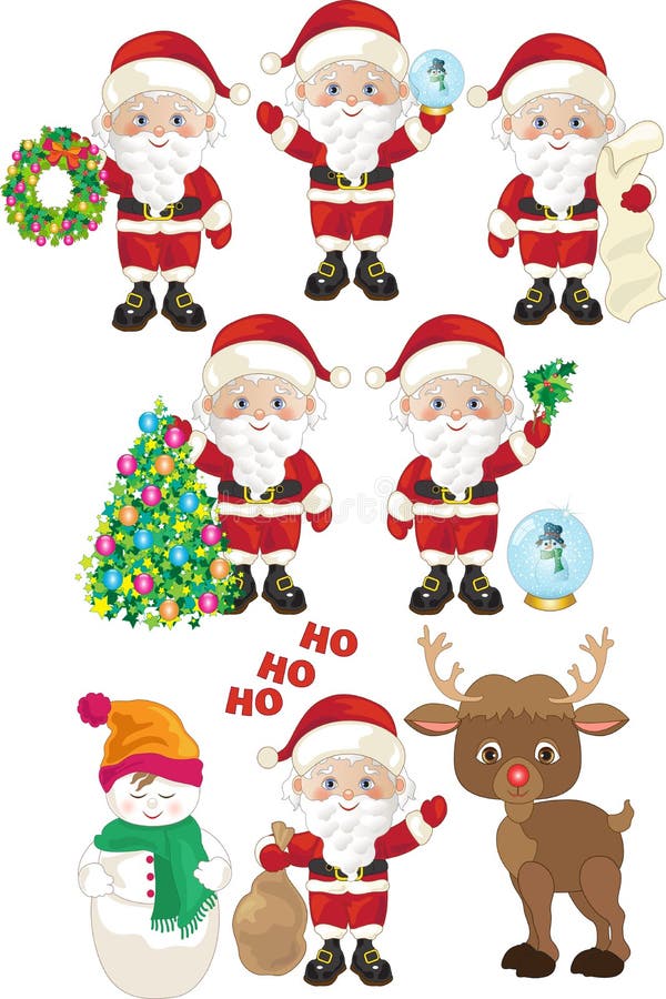 Small fir and Santa Claus stock vector. Illustration of star - 34905303