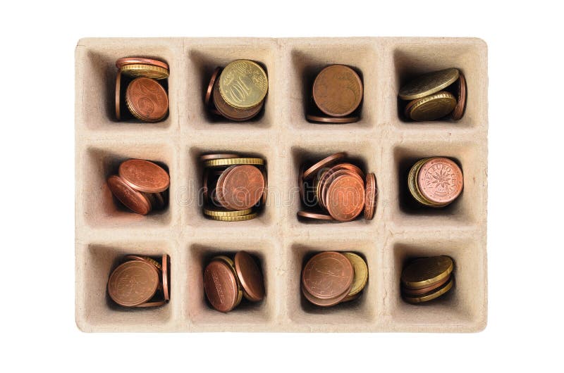 Small Savings Concept with Coins in Paper Seed Tray Cell Stock Image ...