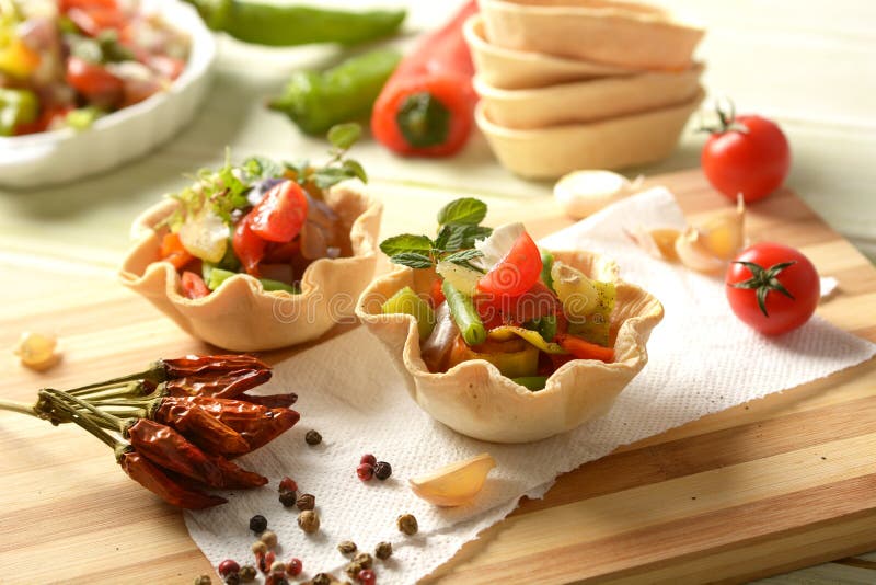 Small Savory Pies with Assorted Vegetables Stock Photo - Image of snack ...