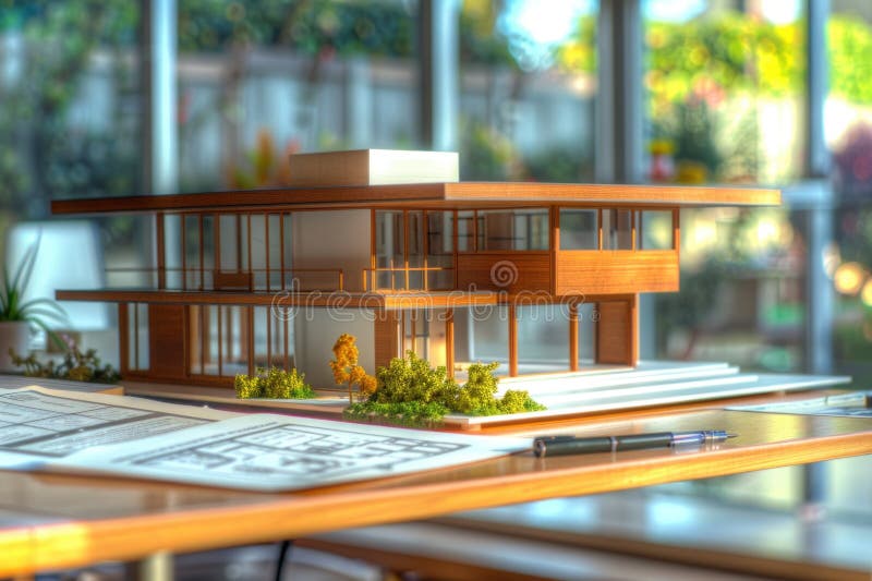 A Small Scale Building Model Placed on an Office Desk, Suitable for ...