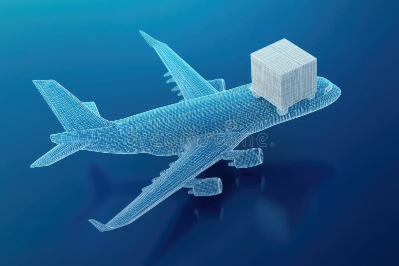 A Small-scale Model of an Airplane with a Crate Attached To Its Back ...