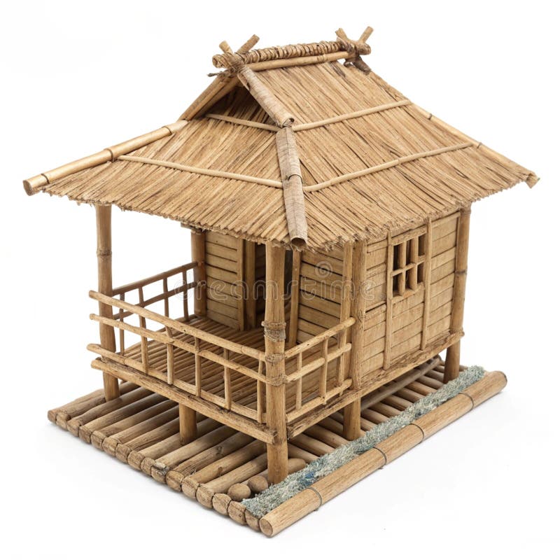 Miniature Bamboo Hut Model stock illustration. Illustration of woodwork ...