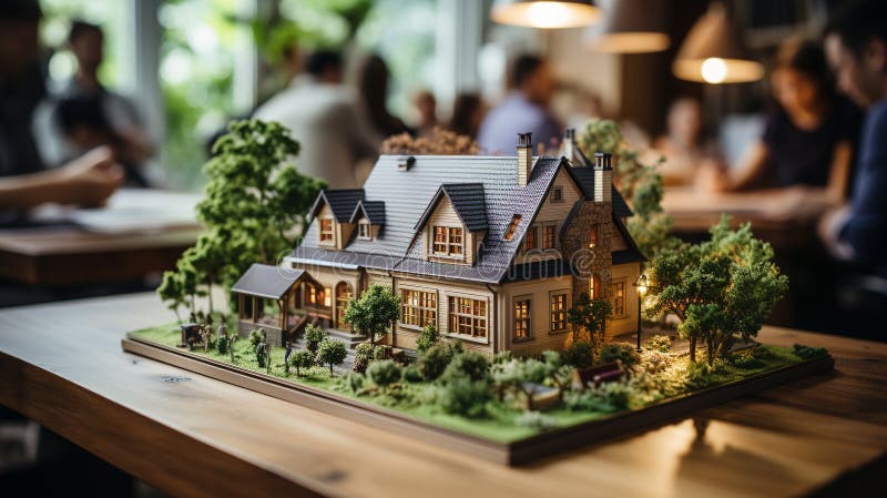 Quintessential House Design Model on a Table in a Real Estate Office ...