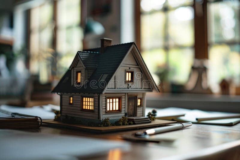 A Small Scale Model of a House Placed on a Table, Suitable for ...