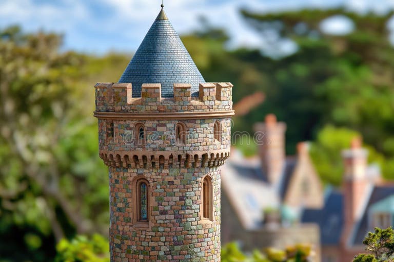 A Small Scale Replica of a Medieval Castle with a Tall Tower, Suitable ...