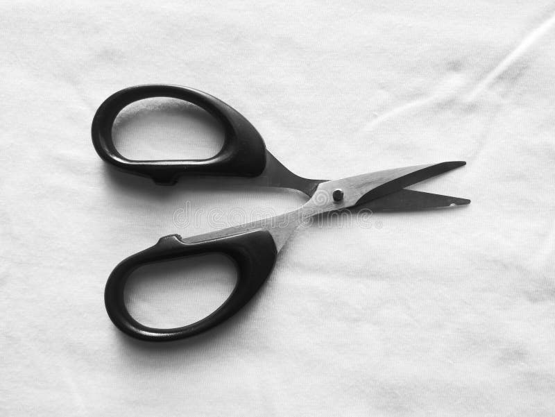 Small Scissor Black and White Picture Stock Image - Image of hairstyle ...