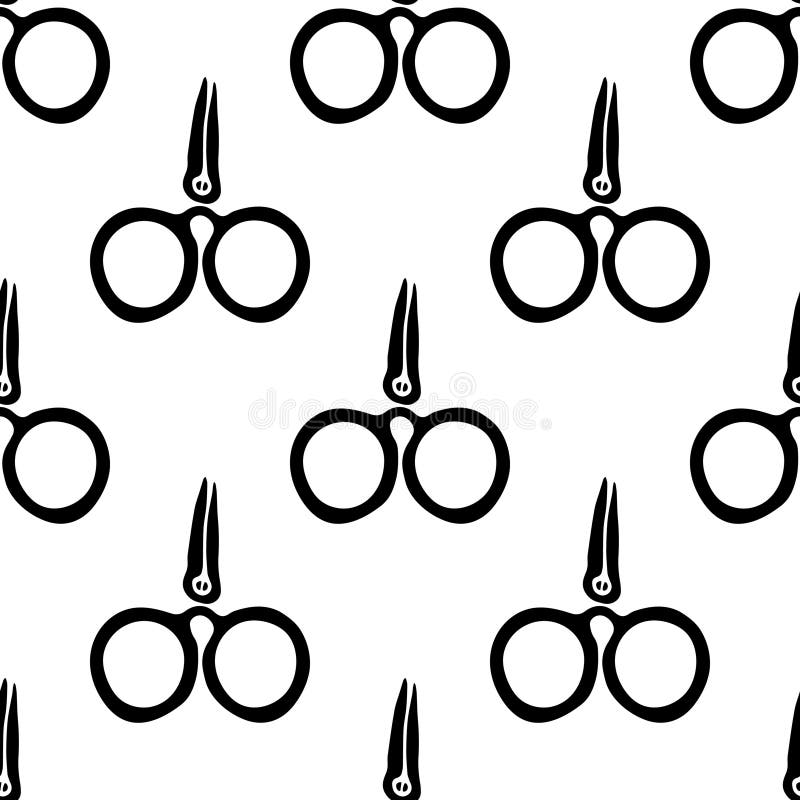 Small Scissors. Tailoring Tools Elements and Icons. Handmade Seamless ...