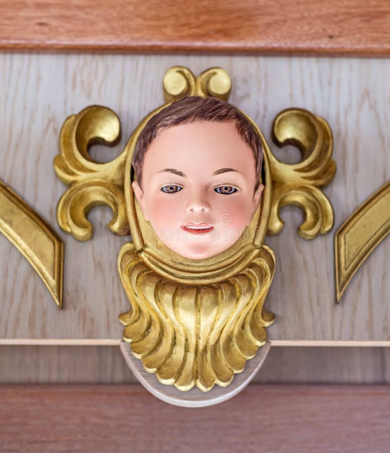 Small Sculpture of a Baby Boy, Made of Wood Stock Image - Image of ...