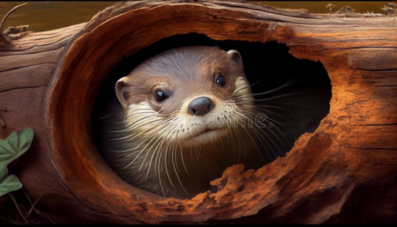 Small Seal Playing in the Wet Water Generated by AI Stock Illustration ...