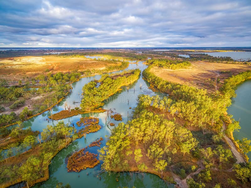 Small Section of Murray River among Native Australian Vegetation. Stock ...