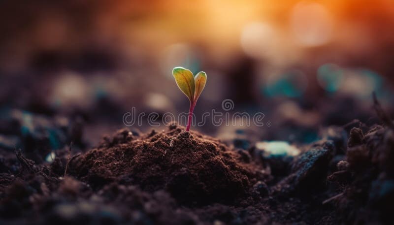 Small Seedling Grows into New Life, Symbolizing Nature Development ...