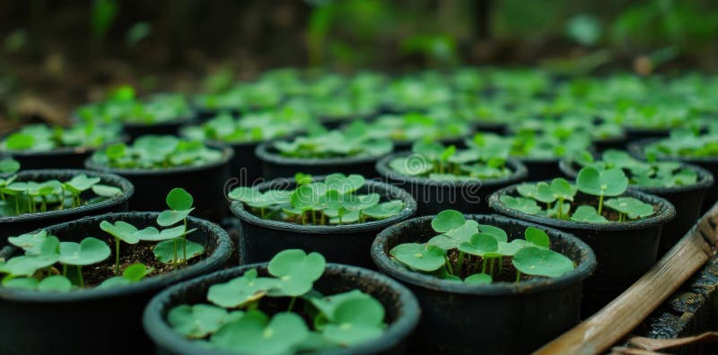 Small Seedlings Grow in Pots, Nurturing Nature and Plant Care Process ...