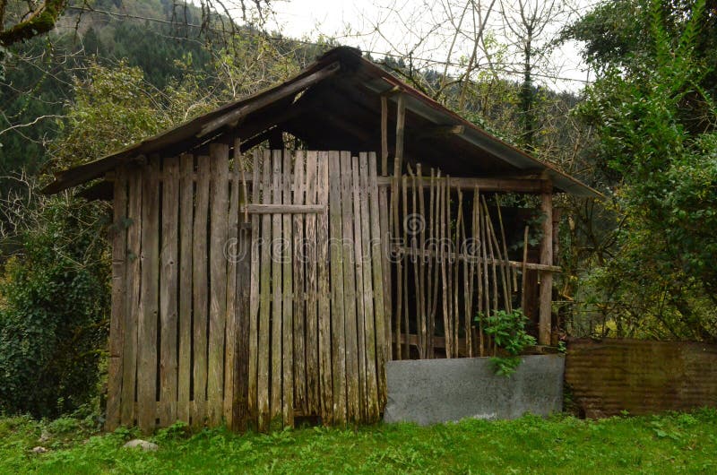 Small Shack In Hay Field On Hillside In The Alpes Stock Photo - Image ...