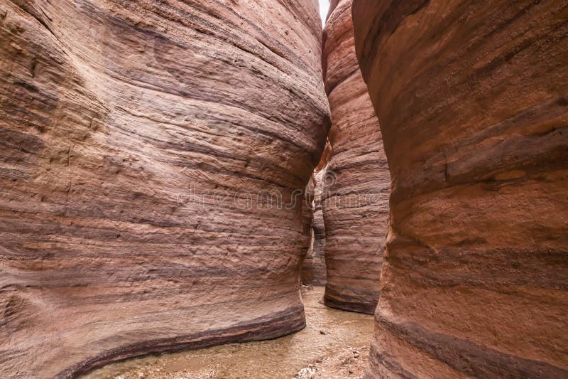 A Small Shallow Stream Flows between High Rocks with Beautiful Amazing ...