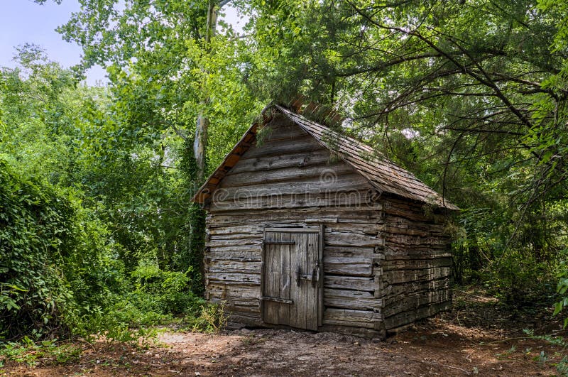 Small Shed in the Forest stock photo. Image of roof, tree - 35606608