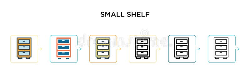 Small Shelf Vector Icon in 6 Different Modern Styles. Black, Two ...