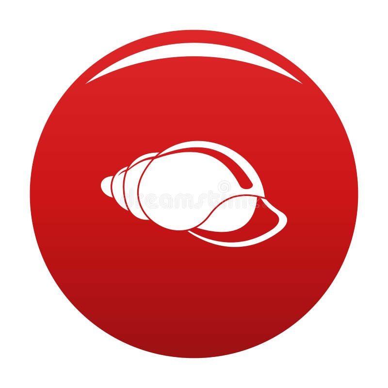 Small Shell Icon Vector Red Stock Vector - Illustration of aquatic ...
