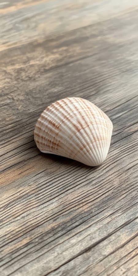 A Small Shell is on a Wooden Surface Stock Illustration - Illustration ...