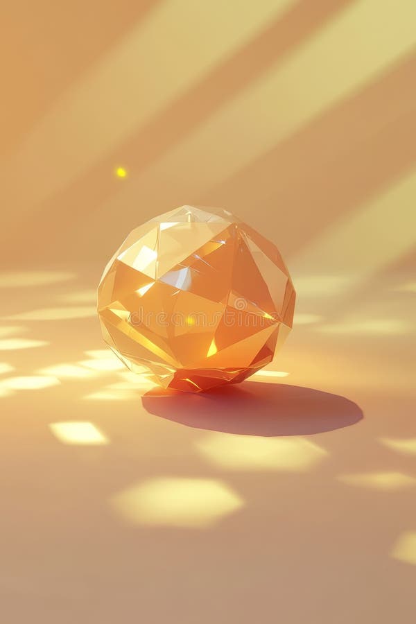 A Small, Shiny, Yellow Object Sits on a Tan Surface Stock Illustration ...