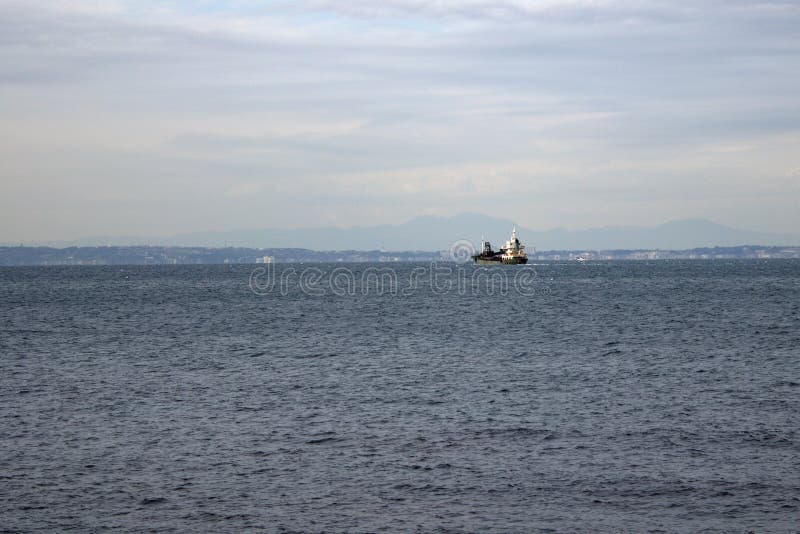 Small ship in the bay. stock image. Image of sightseeing - 96566025