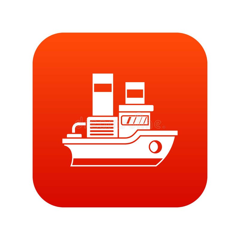 Small Ship Icon Digital Red Stock Vector - Illustration of sailboat ...