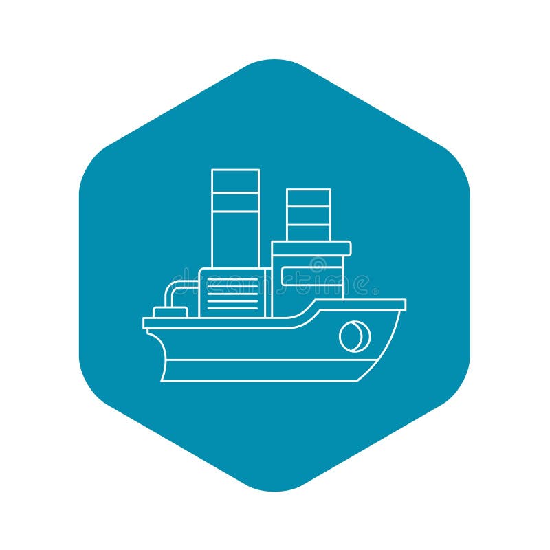 Small Ship Icon, Outline Style Stock Vector - Illustration of steamship ...