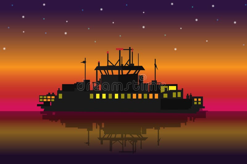 Small ship stock vector. Illustration of vessel, horizon - 51205593