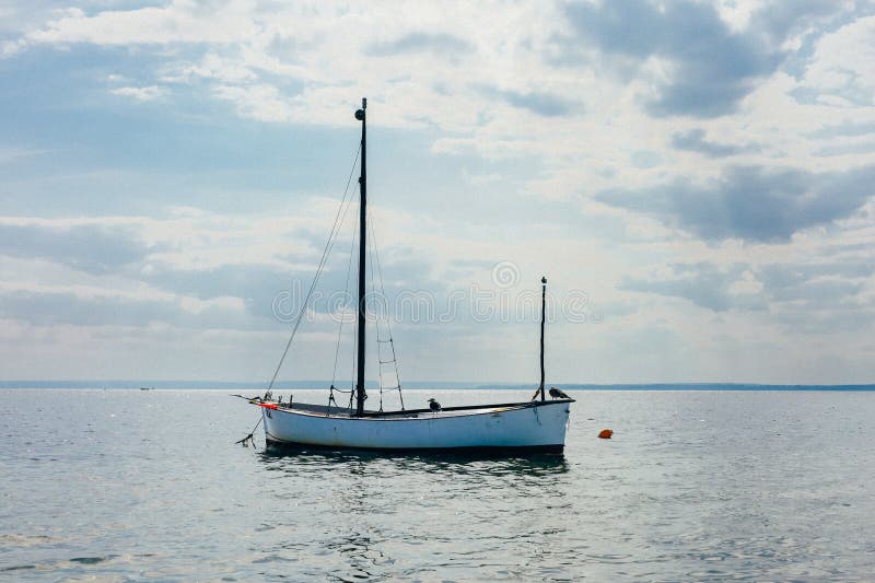 Small Ship Sailing in Sea at Sunny Day Stock Photo - Image of sunset ...