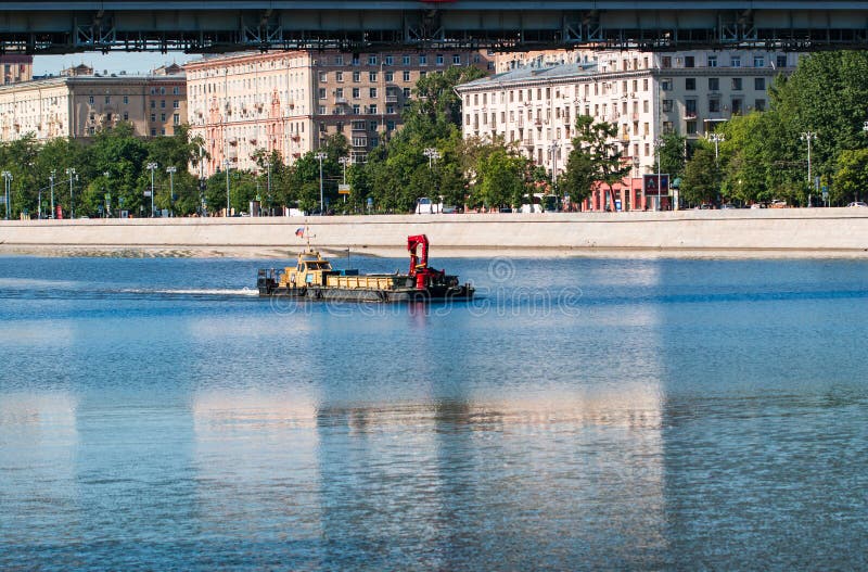 Small Ship in the Water with Reflection Stock Image - Image of small ...