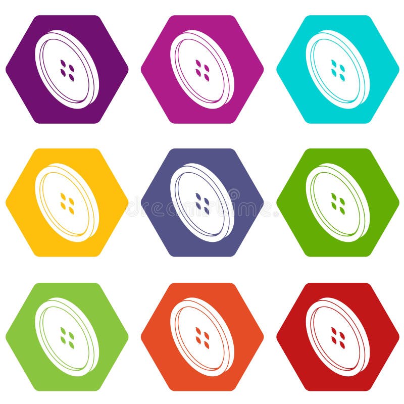 Small Shirt Button Icons Set 9 Vector Stock Vector - Illustration of ...