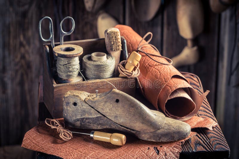 Shoemaker s workshop stock image. Image of shoemaker - 32597873