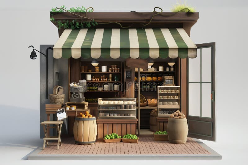 Small Shop 3d Model, Three-dimensional Elements Stock Photo - Image of ...