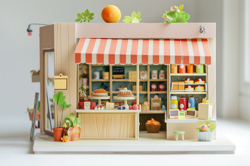 Small Shop 3d Model, Three-dimensional Elements Stock Photo - Image of ...