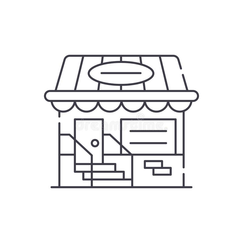 Small Shop Line Icon Concept. Small Shop Flat Vector Symbol, Sign ...