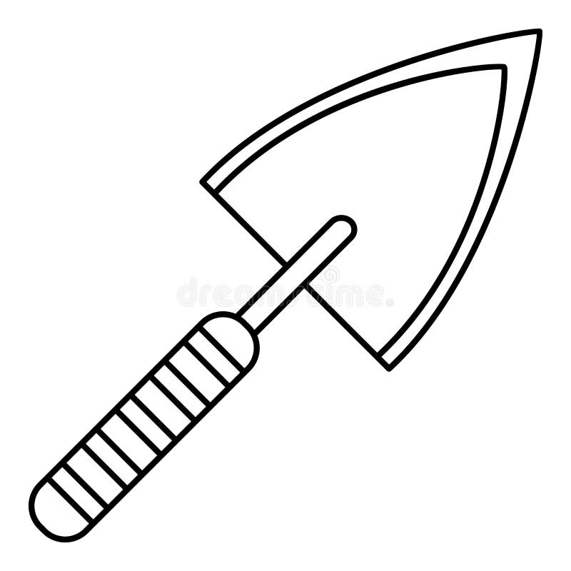 Small Shovel Icon, Outline Style Stock Vector - Illustration of wooden ...