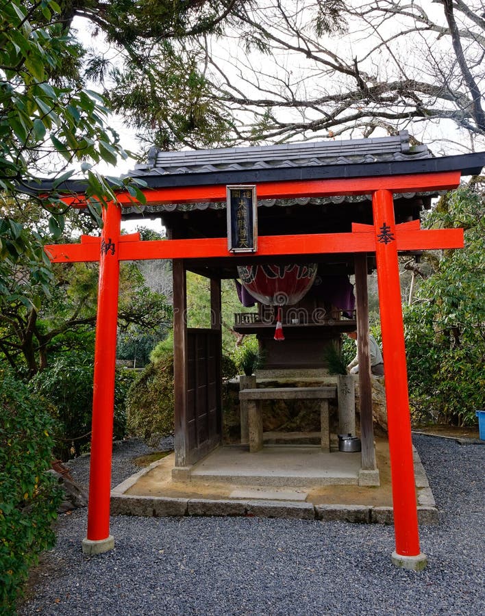 Small Shrine at Ryokyan Park in Kyoto, Japan Editorial Stock Image ...